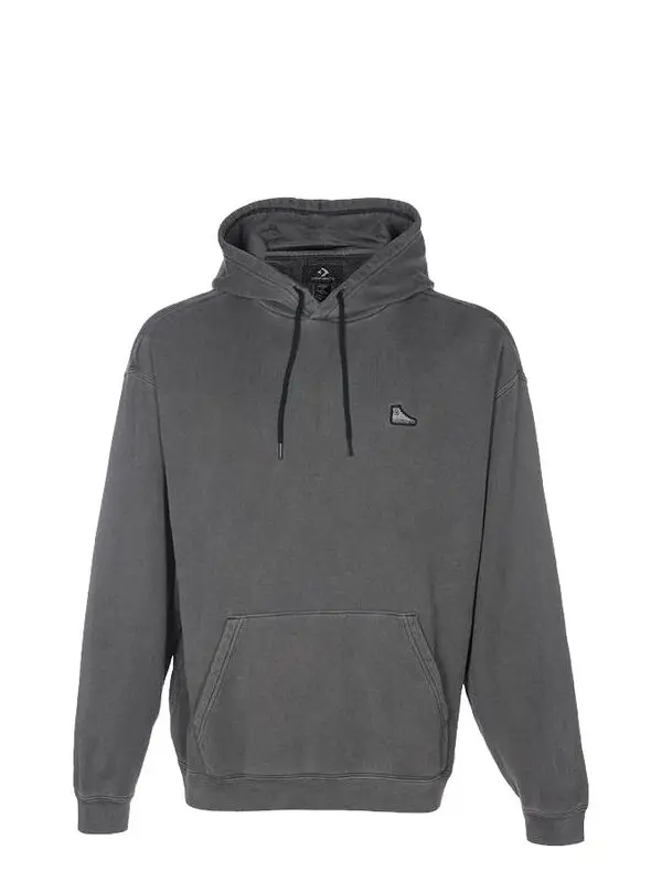 CONVERSE Loose Fit Hoodie With Sneaker Patch - Black/grey