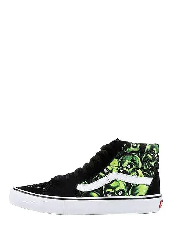 VANS Supreme X Sk8-hi "glow-in-the-dark Skull Pile" High-top Sneakers - Black