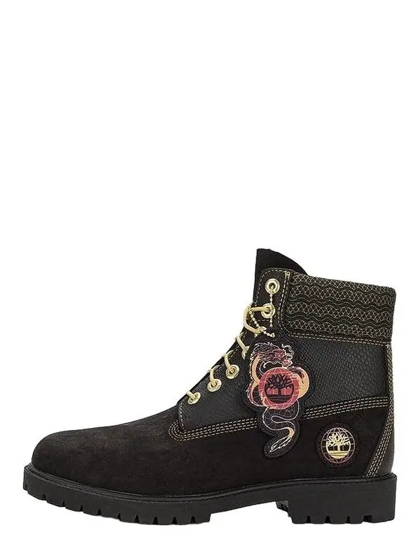 Timberland Lunar New Year 6 Inch Lace Up Boots - Black/red/gold
