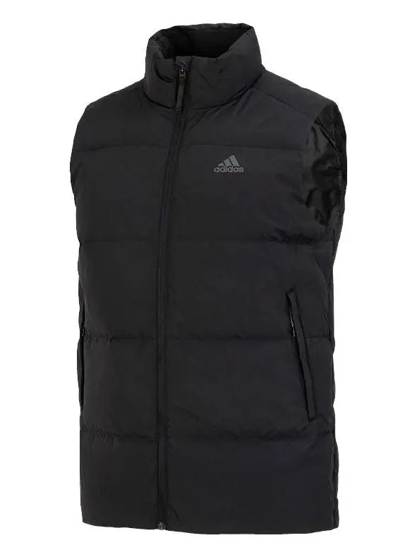 Adidas Puffer Down Vest With Stand Collar - Black