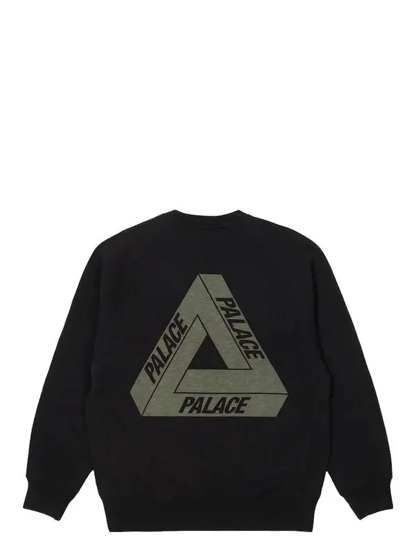 PALACE Tri-ferg Slub Crew Sweater - Black