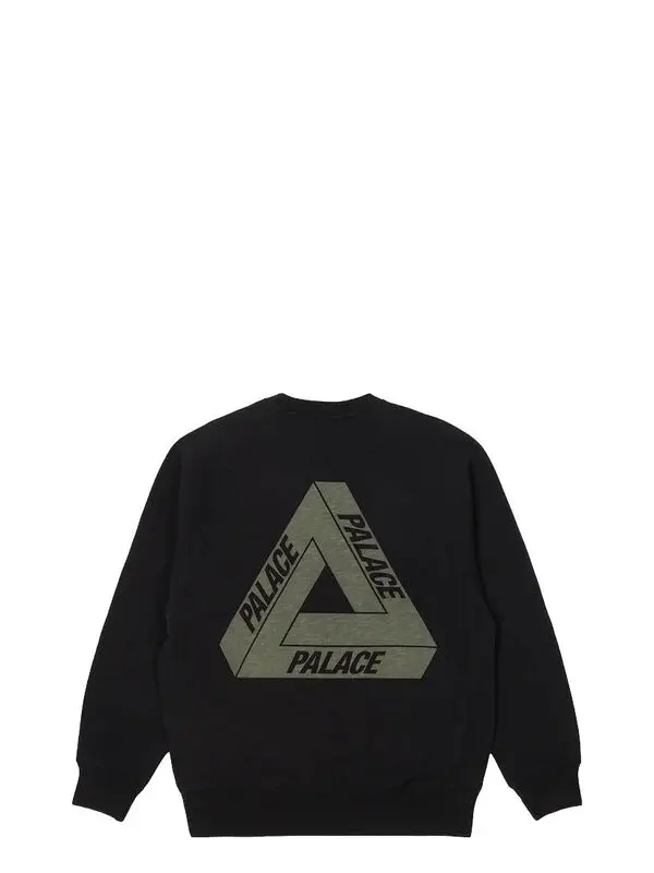 PALACE Tri-ferg Slub Crew Sweater - Black
