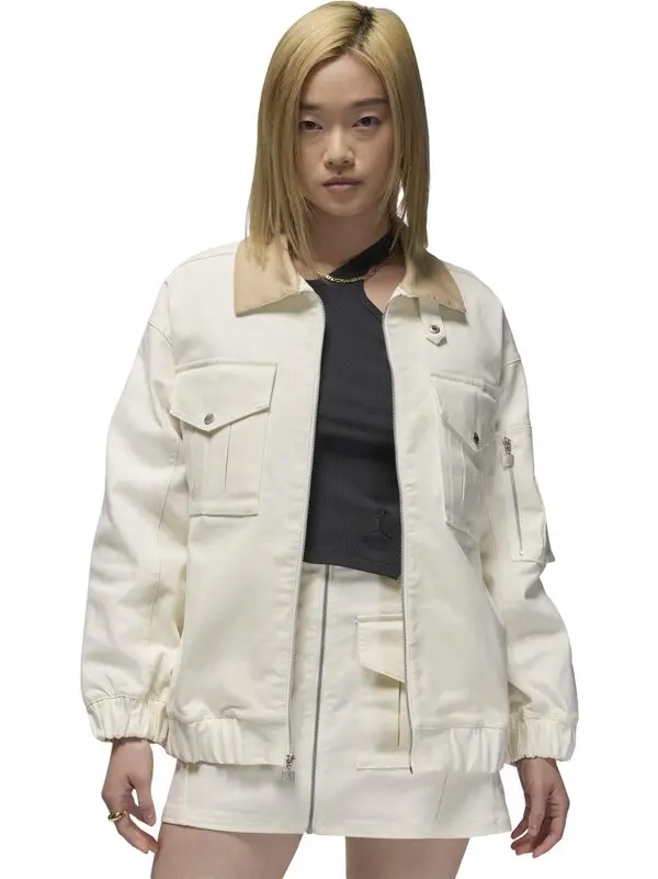 JORDAN Air Renegade Jacket - Sail/legend Medium Brown