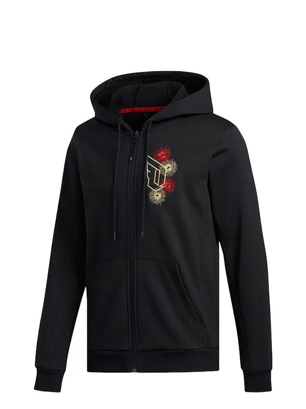 Adidas Cny Dame Fz Hd Basketball Sports Hooded Jacket - Black
