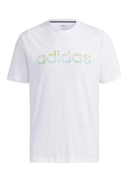 Adidas Neo Tie Dye Logo Printing Sports Round Neck Short Sleeve - White