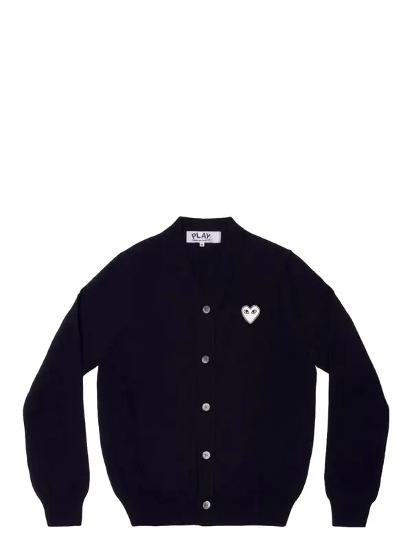 Play Comme Des Garcon Cardigan With Emblem - Navy