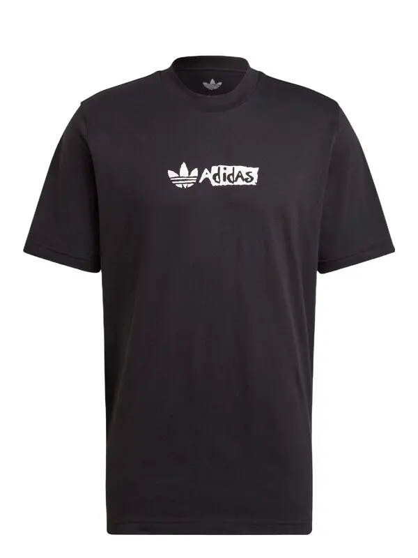 Adidas Originals Solid Color Logo Sports Short Sleeve Black - Default Color