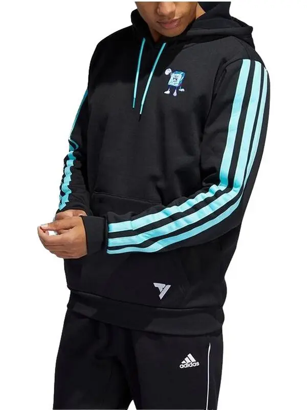 Adidas Trae Young Basketball Hoodie With Contrasting Stripe Details - Black