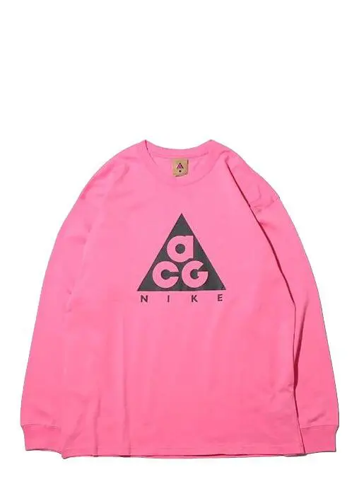 Nike X Basic Logo Long Sleeves Red T-shirt 'lotus Pink Black - Lotus Pink/black