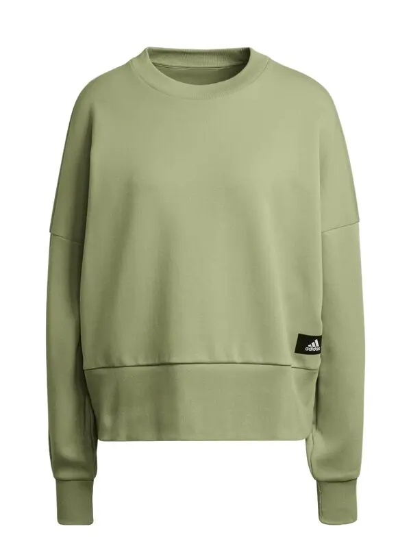 Adidas Crewneck Pullover With Sporty Stripes - Green