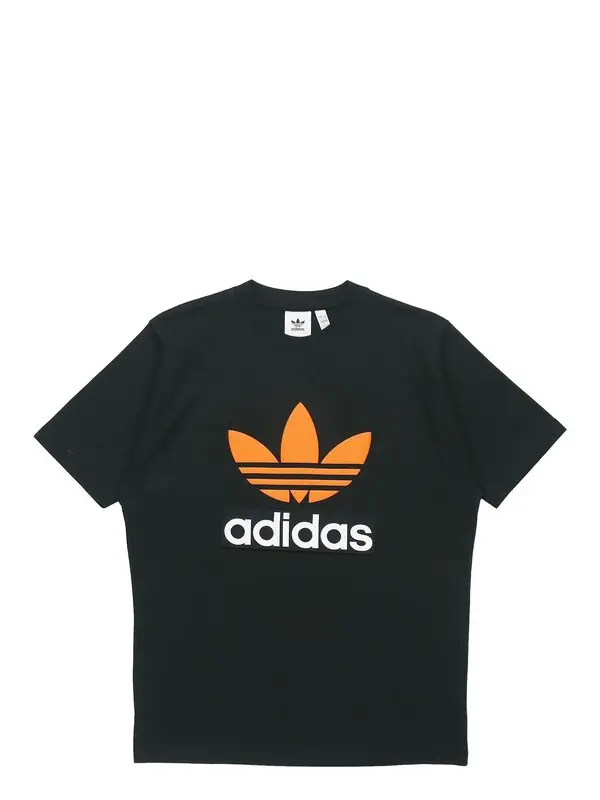 Adidas Originals Logo Round Neck Short Sleeve Tee For - Black