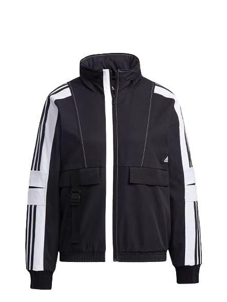 Adidas Colorblock Hooded Track Jacket - Black