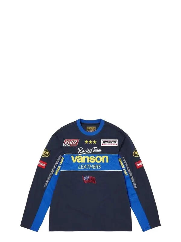 Supreme X Vanson Leathers Racing Team Long Sleeve T-shirt - Navy