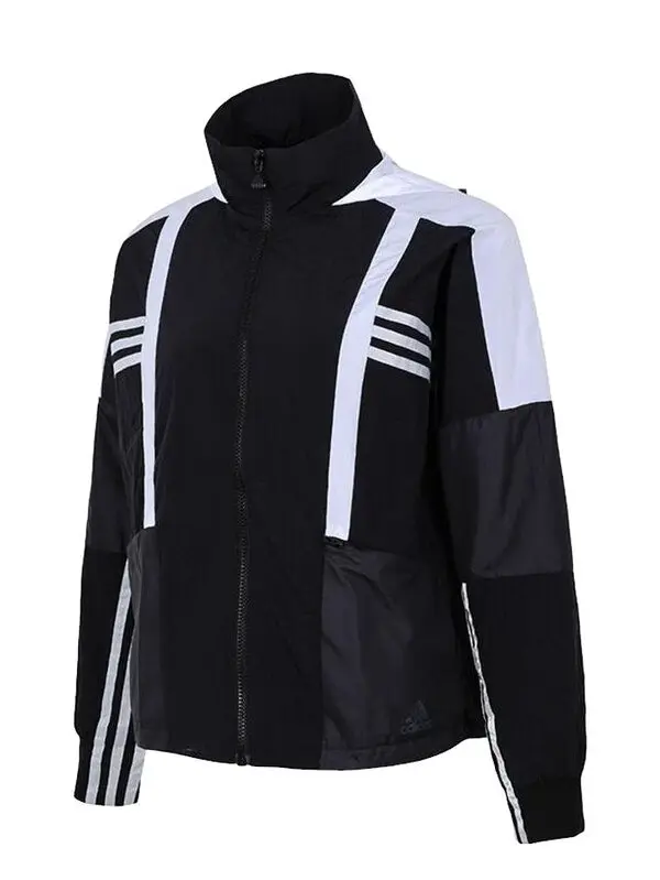 Adidas Hooded Jacket With White Stripes - Default Color