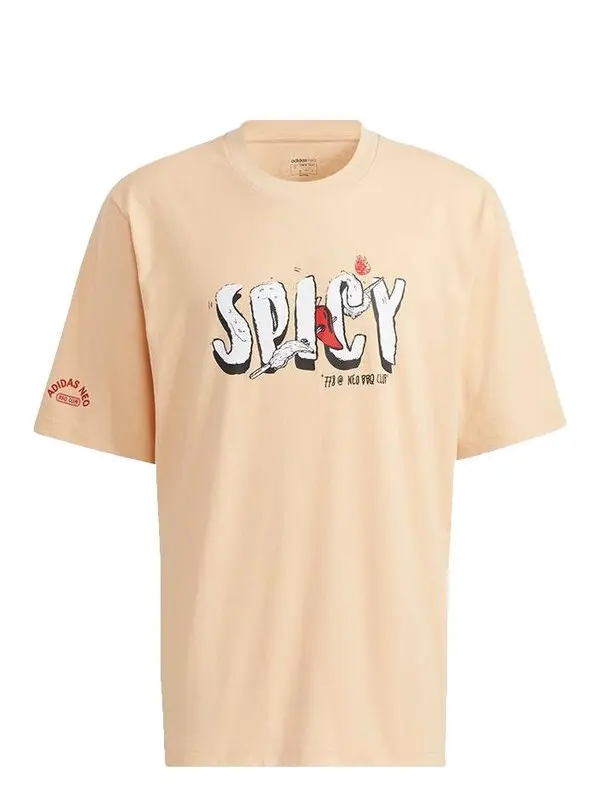 Adidas Neo May Love Tee Subject Printing Loose Sports Short Sleeve - Orange