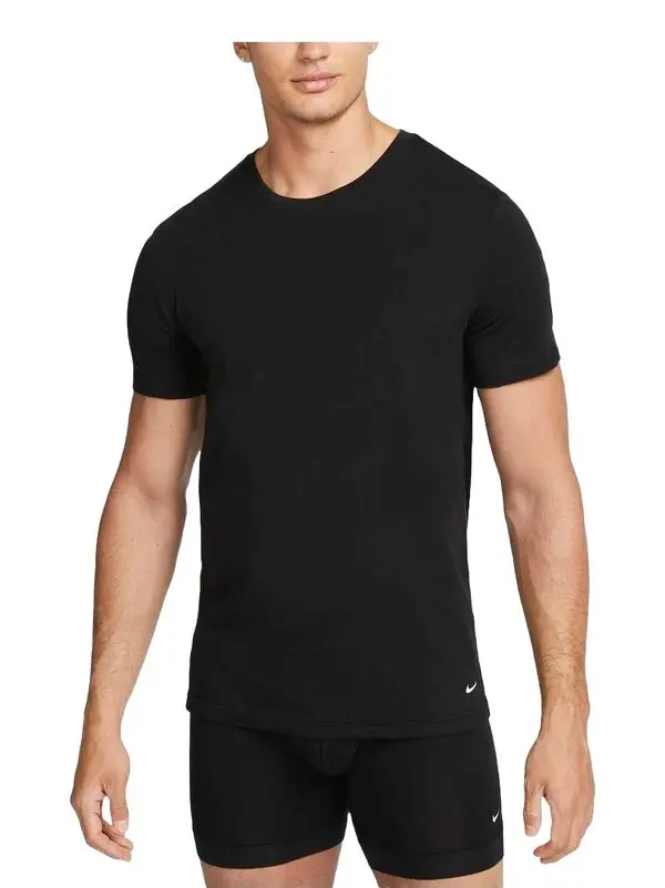 Nike Dri-fit Essential Cotton Stretch Slim Fit Crewneck Undershirt - Black