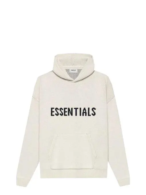 Fear Of God Knit Logo Hoodie - Beige