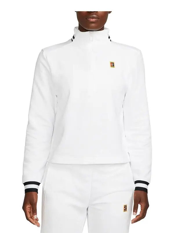 Nike Court Dri-fit French Terry Tennis Top - White/black