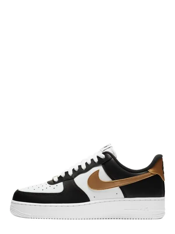 Nike Force 1 '07 Low Top Sneakers - Black/white/metallic Gold