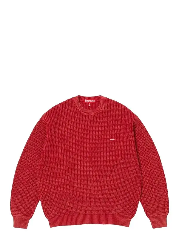 Supreme Ss26 Washed Small Box Waffle Sweater - Red
