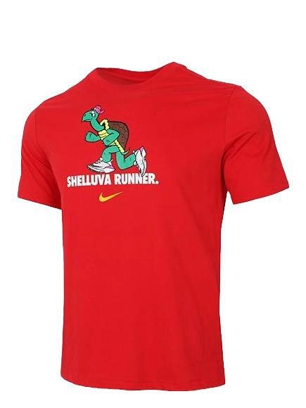 Nike Dri-fit Graphic Print Short Sleeve T-shirt - Red
