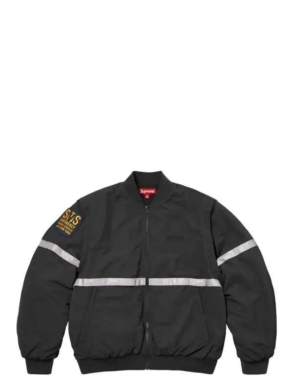 Supreme Zip-off Sleeve Reflective Stripe Jacket - Black