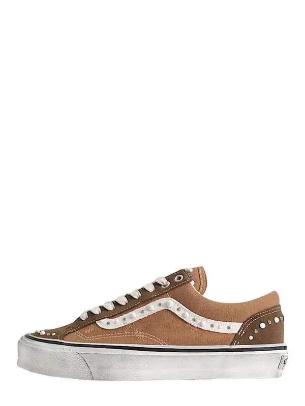 VANS Old Skool 36 Pearlized Studded Sneakers - Vintage Cocoa Brown/white