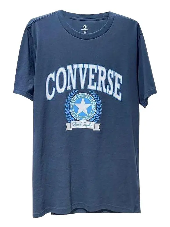 CONVERSE Retro Chuck Collegiate Short Sleeve T-shirt Asia Sizing 'navy - Navy/blue