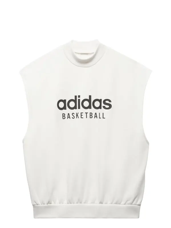 Adidas Basketball Sleeveless Sweatshirt - White