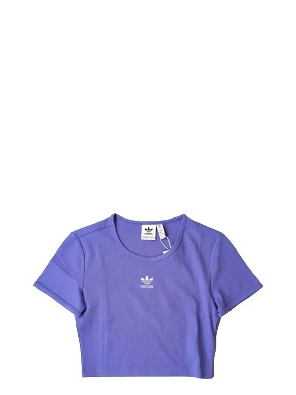 Adidas Originals Essential Ribbed Cropped T-shirt - Purple