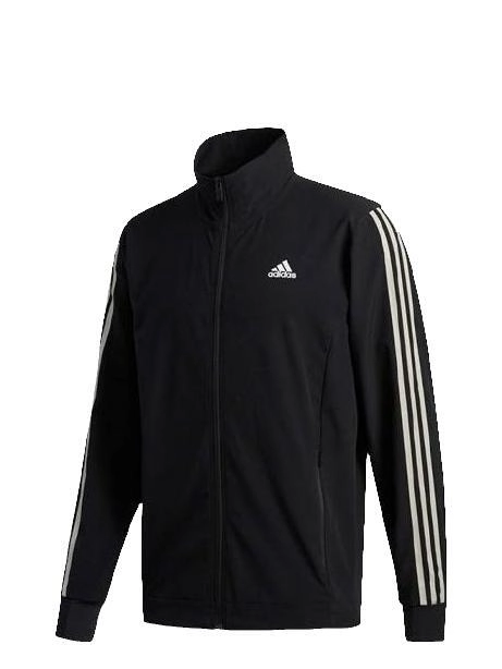 Adidas Cool Touch Track Jacket With Sporty Stripes - Black
