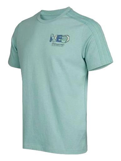 Adidas Neo Printing Sports Round Neck Short Sleeve Green - Light Green