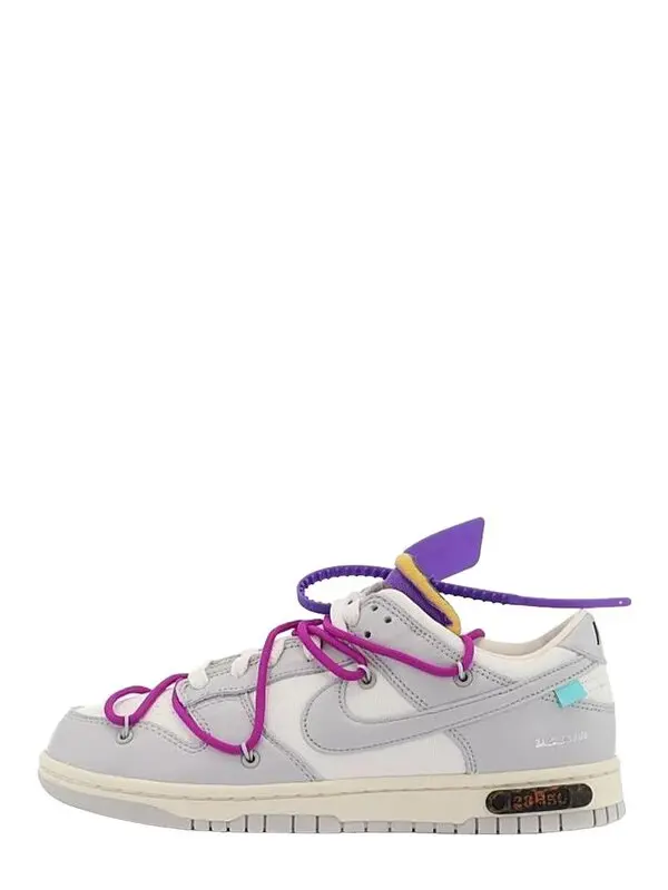 Nike Off-white X Dunk Low 'lot 28 Of 50 - Gray/white