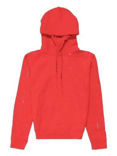 Off-White Cotton Logo Hoodie - Red