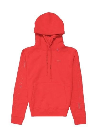 Off-White Cotton Logo Hoodie - Red