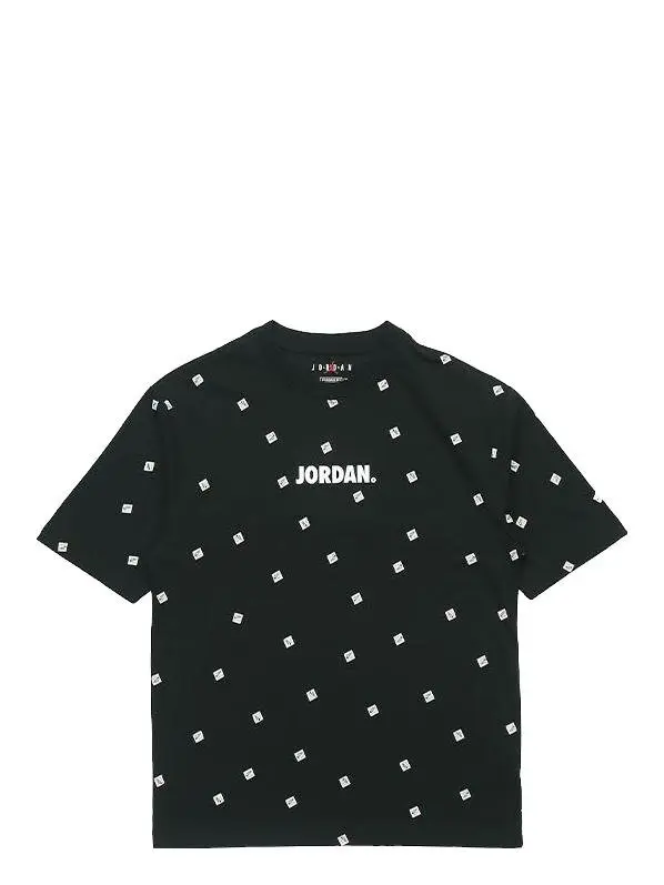 JORDAN Logo Print Crew Neck Short-sleeved - Black