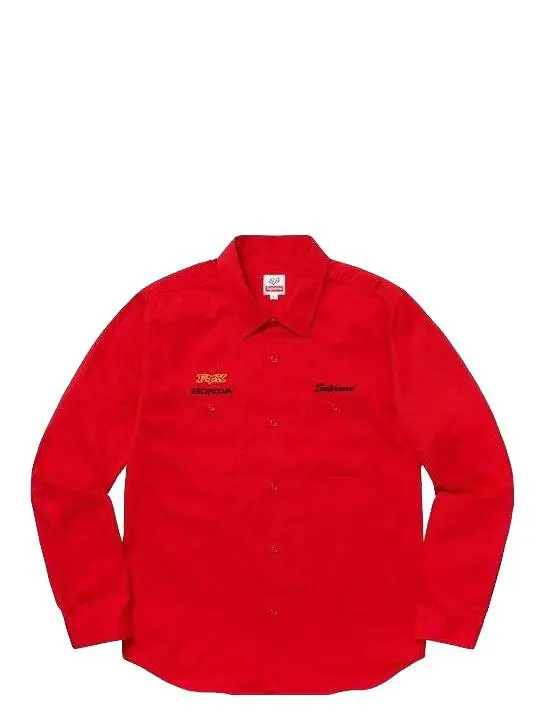 Supreme X Honda Fox Racing Work Shirt - Red