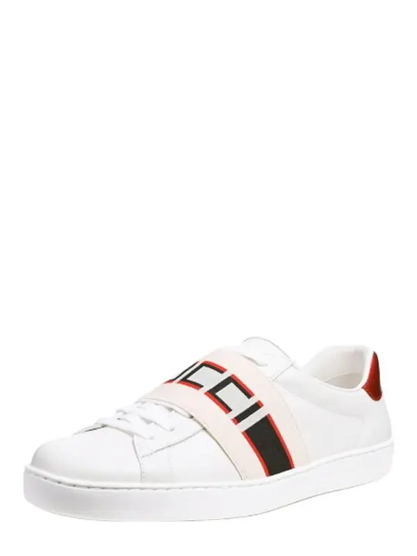 Gucci Stripe Leather Sneaker - White