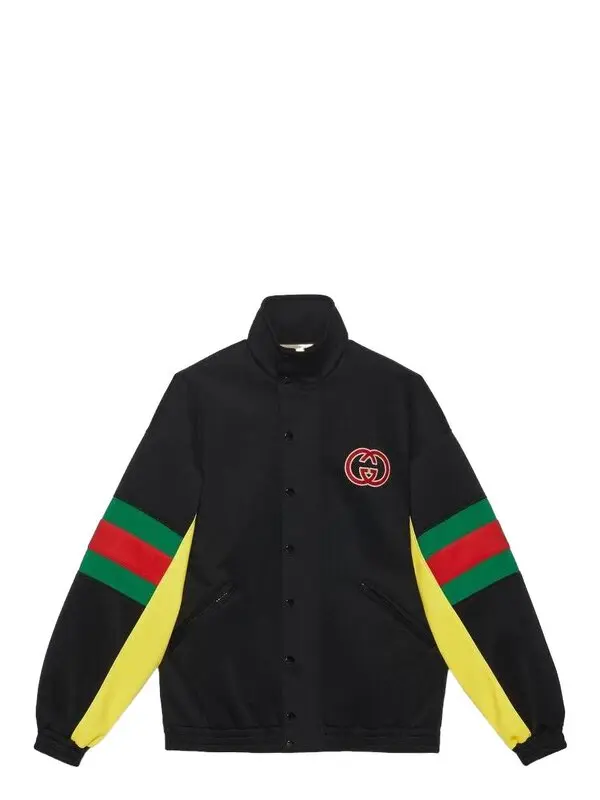 Gucci Neoprene Jacket With Web Detail - Black