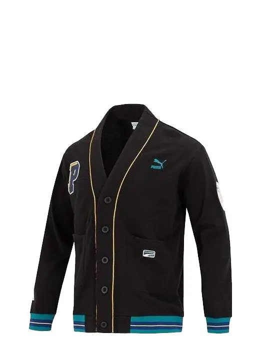 PUMA Team Badge V-neck Jacket - Black