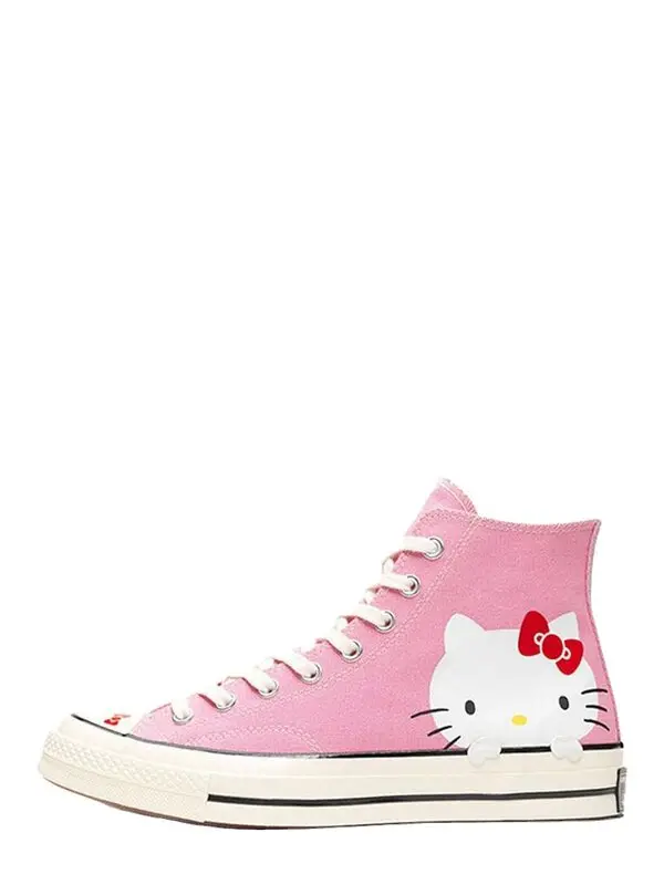CONVERSE Chuck 70 Canvas Hi Top With Hello Kitty Embellishments - Pink/blue