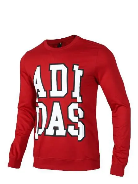Adidas Neo Large Logo Printing Round Neck Pullover - Red