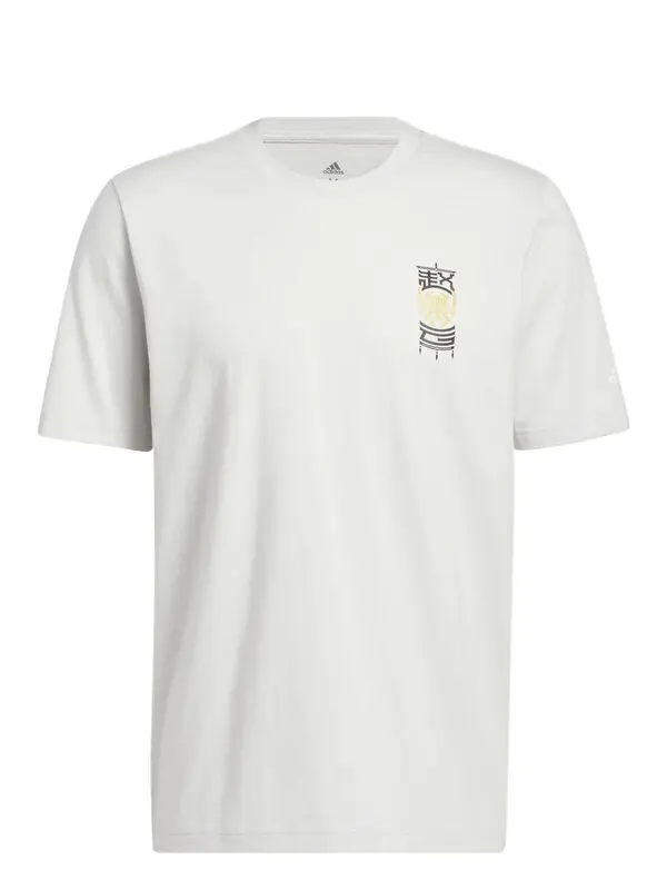 Adidas Don 3 King Tee Back Basketball Tactical Board Printing Sports Breathable Short Sleeve Light Grey T-shirt - Multi-color