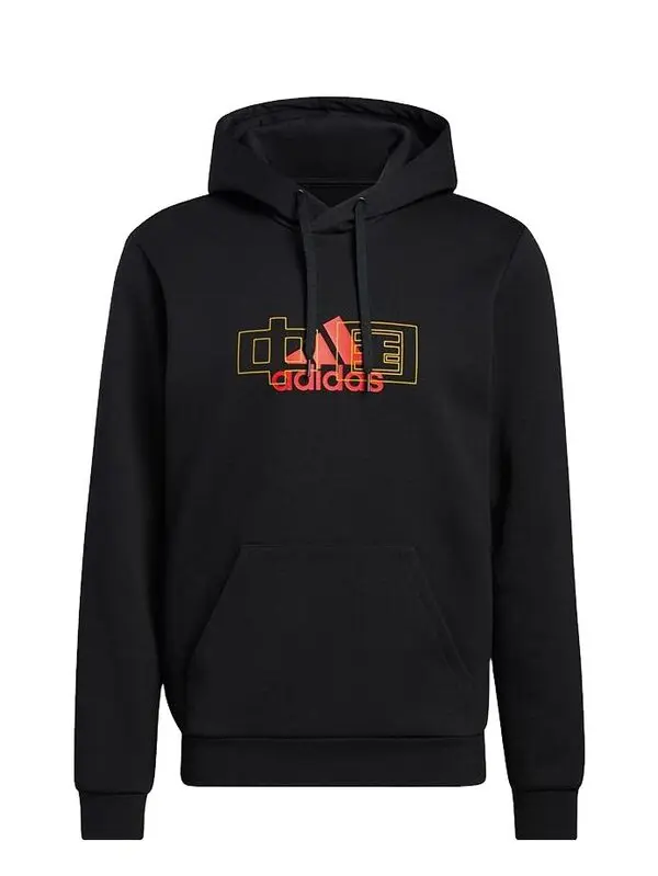 Adidas Black Graphic Print Hoodie - Default Color