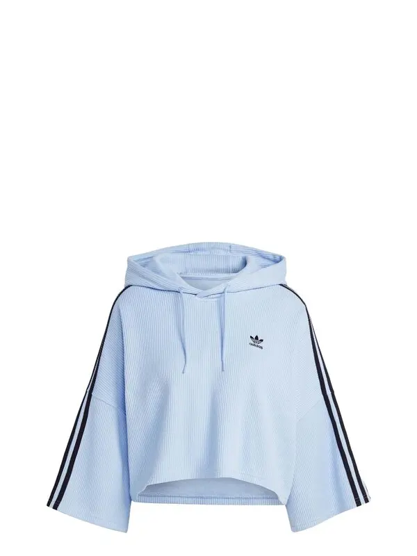 Adidas Cropped Hoodies With Drawstring And Logo Detail - Blue