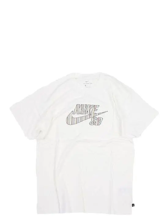 Nike Short Sleeve T-shirt With Colorful Logo Graphic - White