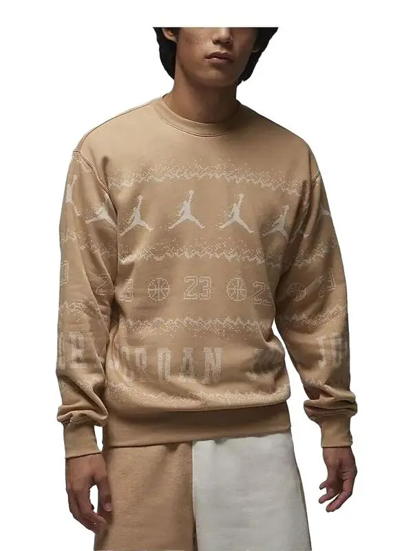 JORDAN Essential Holiday Fleece Crewneck Sweater - Hemp