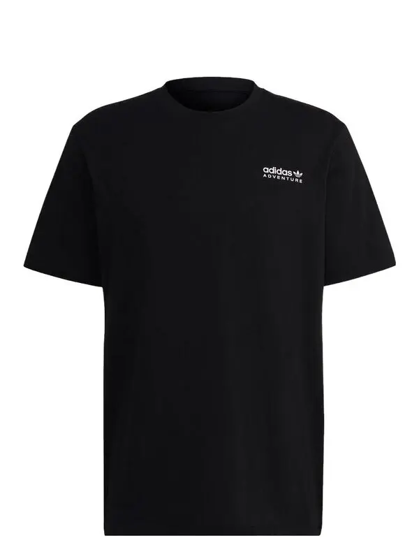 Adidas Originals Alphabet Logo Printing Round Neck Short Sleeve Black T-shirt - Default Color