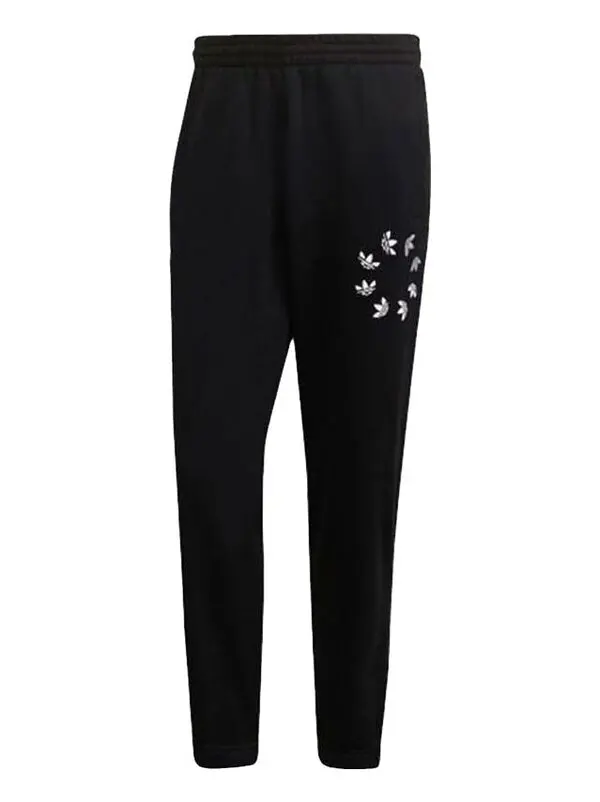 Adidas Originals Logo Printing Loose Sports Bundle Feet Pants Black - Multi-color