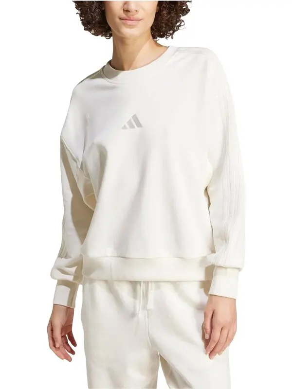 Adidas French Terry 3-stripes Loose Sweatshirt - Off White